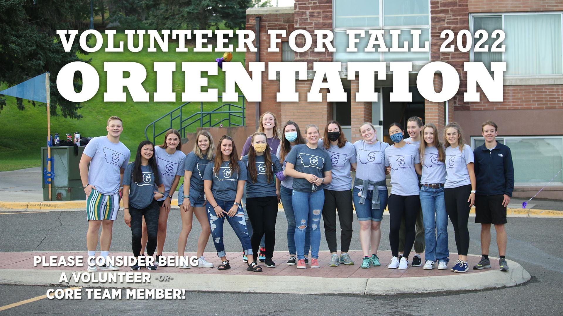 Become a 2022 Orientation Core Team member or volunteer | Carroll College